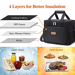 Lifewit 15L Collapsible Cooler Bag Black and 7L Insulated Lunch Bag Grey