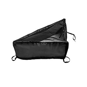 QWORK Hay Feed Bags for Horse, Large Capacity Corner Hay Bag, Reduces Waste, with Mesh Bottom and Snap Closure, for Horse Trailer Stalls, Black