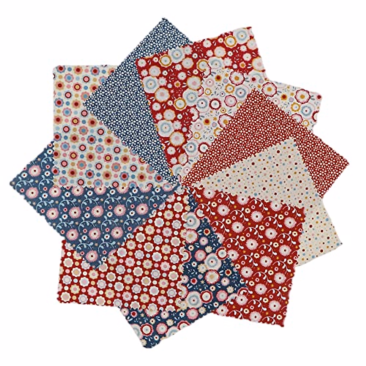 iNee Charm Packs for Quilting 5 inch, Precut Cotton Quilting Fabric Bundle, 50 Charm Squares, Candy Bloom