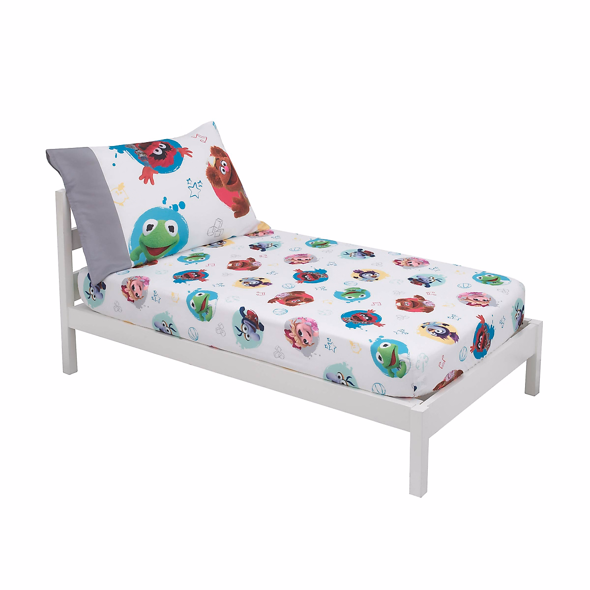 Disney Muppet Babies - Blue, Green, Red and Yellow 2 Piece Toddler Sheet Set