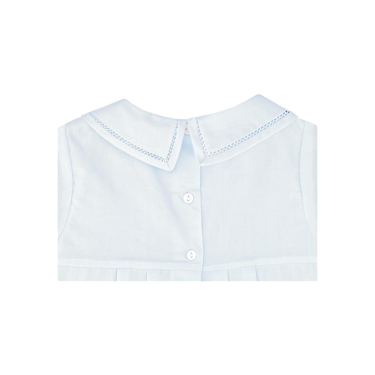 Petit Ami Baby Boys' Romper with Smocking and Faggoting, 12 Months, Blue