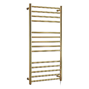Bathroom Towel Warmer Electric Heated Towel Rack, Electric Heated Towel Rack 14 Curved Bar Wall Mounted Towel Warmer Drying Rack Constant Temperature 304 Stainless Steel Heated Towel Rail Bathroom Rad