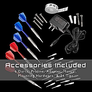 Viper 850 Electronic Dartboard, Ultra Bright Triple Score Display, 50 Games With 470 Scoring Variations, Regulation Size Target-Tested-Tough Segments Made From High Grade Nylon, Includes 6 Darts,Black