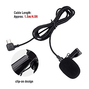 Yoidesu 1.5m Action Camera External Microphone,Plug and Play Portable Lavalier Lapel Microphone,Clip-on Mic Microphone Video Microphones for SJCAM SJ6 SJ7 SJ360 Action Camera