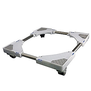 Ogrmar Adjustable Multifunctional Movable Base/Universal Machine Carriage/Telescopic Furniture Dolly Roller with 8 Locking Rubber Swivel Wheels for Dryer Washing Machine and Refrigerator