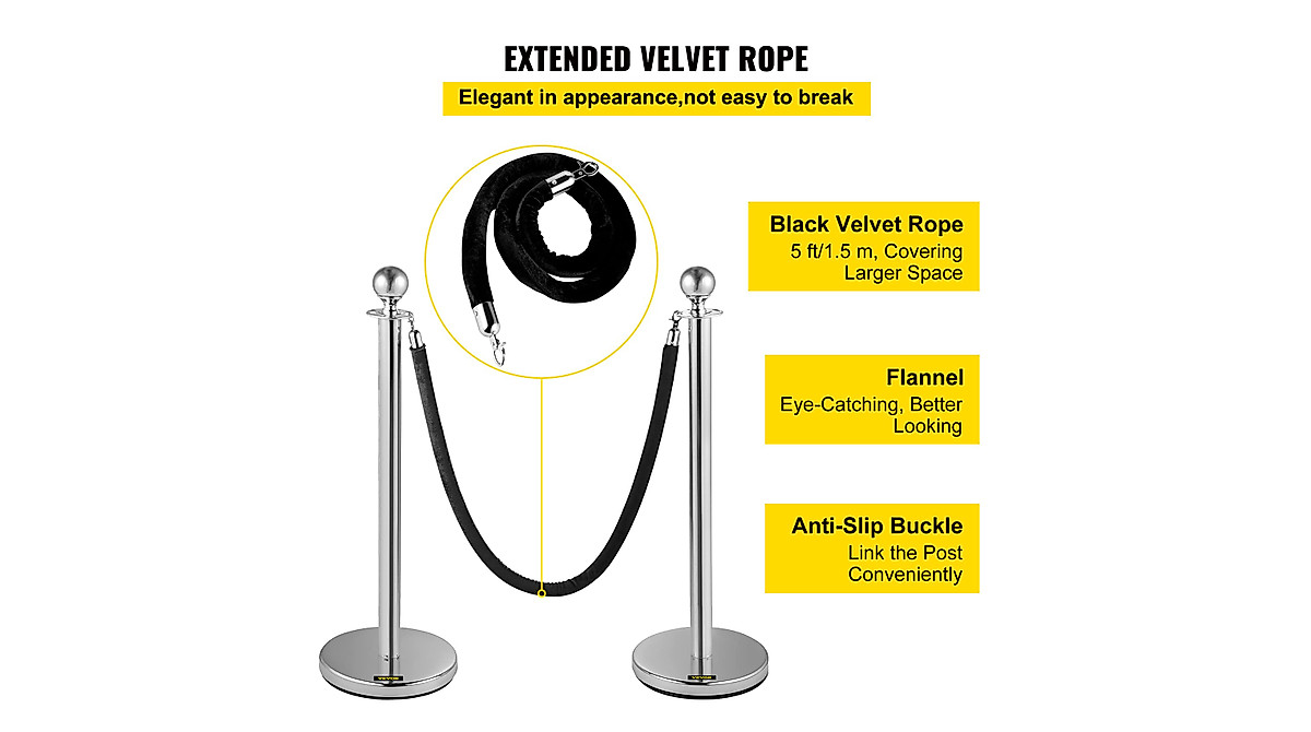 VEVOR Velvet Ropes & Posts for Crowd Control