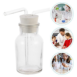 iplusmile 1pc Chemical Experiment Gas- washing Bottle Labs Glassware Gas Wash Bottles