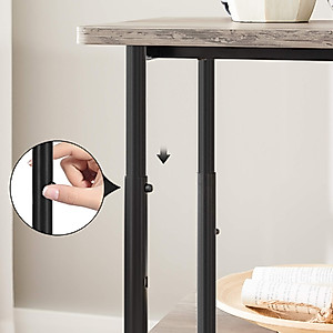 VASAGLE Printer Stand, 3-Tier Machine Cart with Wheels and Adjustable Table Top, Heavy Duty Storage Rack for Office and Home, Greige + Black