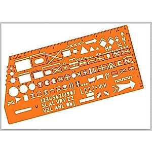 360 TACTICAL Standard Graph Template Stencil with Military Marking Symbols for NATO Army Drawing and Drafting on Map #8353 (Pack of 2 - Scale & Markers)