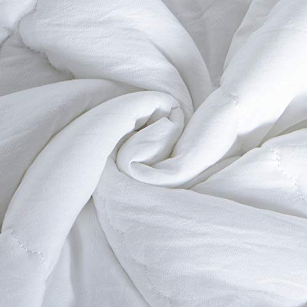 BEDSUM 100% Brushed Microfiber Down Alternative Toddler Comforter, Ultra Soft Lightweight and Warm Breathable Crib Quilted Blanket for Nursery Stroller Bed, 39x47 Inches, White