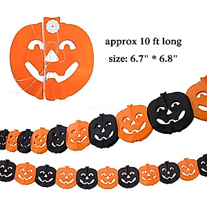 Artfen 5 Pcs Halloween Paper Garlands Bunting Banners Flags Door Wall Window Hanging Decoration Ornaments Home Office Hotel Party Scene Decoration Supplies