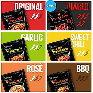 C O'Food Rose Spicy Carbonara Tteokbokki, Gluten-Free Korean Rice Cakes, Authentic Spicy Korean Street Food Snack, Ready to Eat, No MSG, No Corn Syrup, Pack of 1