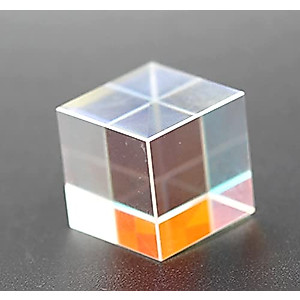 Dtacke Optical Glass Dispersion Prism X-Cube for Physics Teach Decoration Art Prism Glass Cube Prism Photography Rainbow Prism