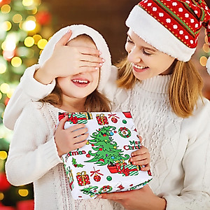 Whaline 12 Sheet Christmas Wrapping Paper Funny Cartoon Character Gift Wrap Paper Xmas Red Green Folded Flat Decorative DIY Craft Art Paper for Party Decor Supplies, 19.7 x 27.6 inch