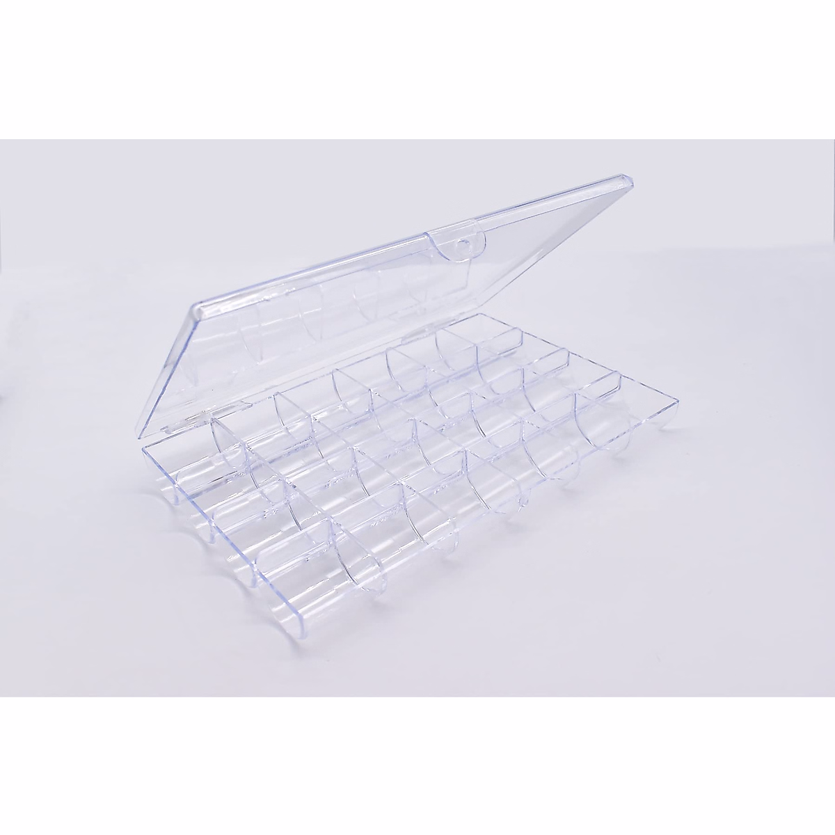 LIFOOST 24 Slots Rhinestone Box Storage Containers Empty Clear Nail Art Decoration Storage Box for Nail Glitter Jewelry Crystal Diamond Accessories