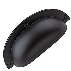 GlideRite Hardware 4158-MB-1 Type CC Bin Cabinet Pull, 2.5", Matte Black Finish