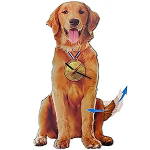 Golden Retriever Wagging Tail Wall Clock, Golden Retriever Swinging-Tail Pendulum Wall Clock, Golden Retriever Lover Gifts, Dog Wall Clocks, Gift for Dog Lovers
