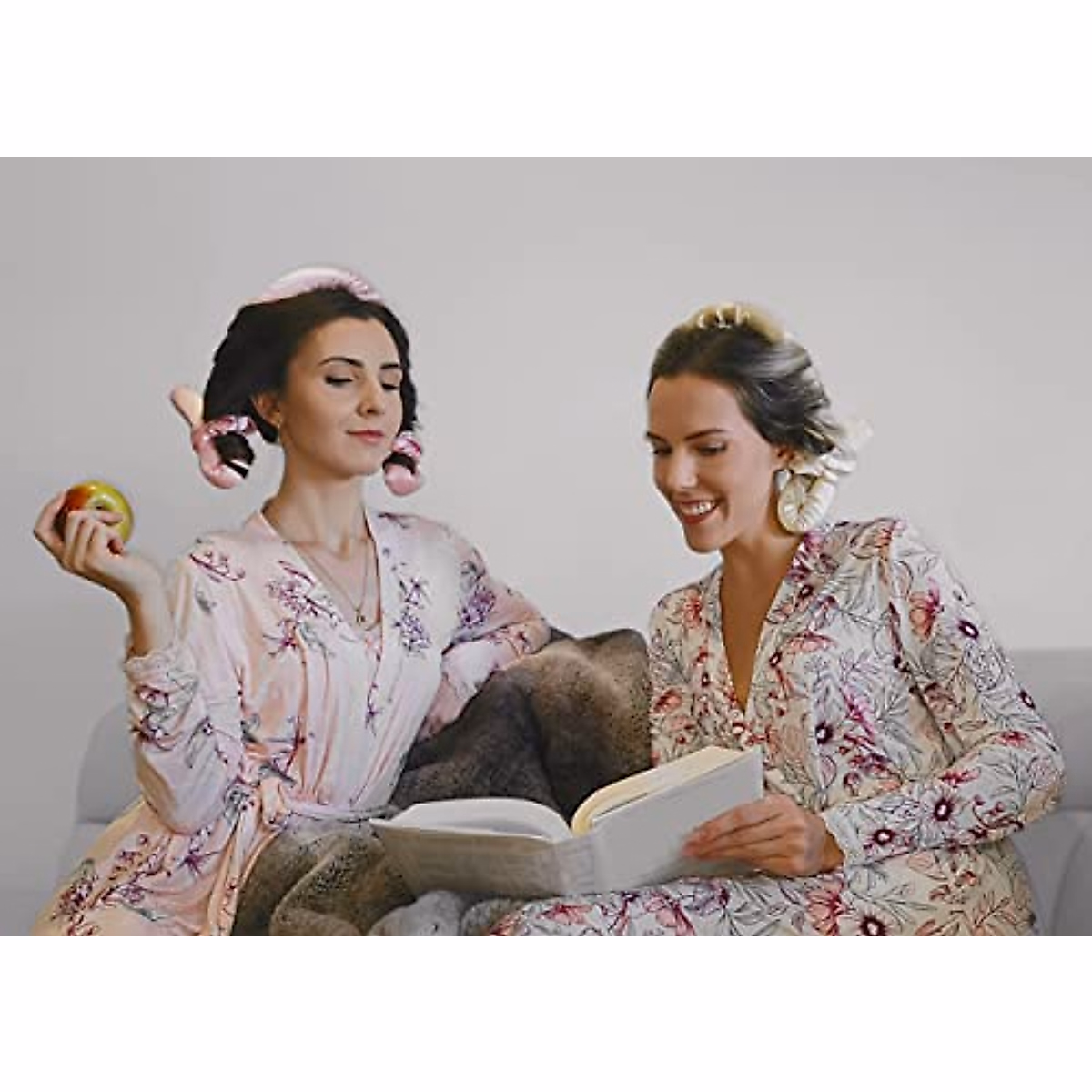 NUXARO TikTok Satin Heatless Hair Curler Headband for Long and Medium Hair Will Create Beautiful Curls the Set Includes a Curling Rod Wave with 2 Hair Ties and 1 Claw Clip (Blue)