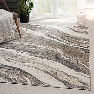 LUXE WEAVERS Lagos Collection 7983 Grey 8x10 Art Deco Area Rug