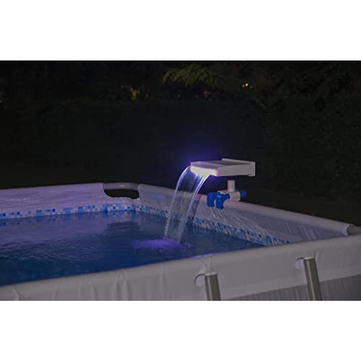 Bestway 58619 Flowclear Soothing Waterfall, Above Ground Pool Accessory with LED Lights, Multicolor