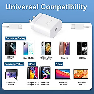 Super Fast Charger,Samsung 25W Type C Fast Charger with 5FT USB C to C Charger Cable for Samsung Galaxy S23 Ultra/ S23/ S23 Plus/ S22/ S22 Ultra/S22 Plus /S21/A14/Note 10 20 Ultra