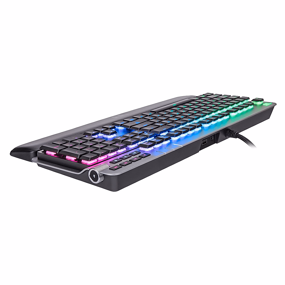 Thermaltake Argent K6 RGB Low Profile Mechanical Gaming Keyboard, Cherry MX Speed Silver, Alumiunm Top Plate, Multi-fucntion Knob, Wrist Rest, GKB-KB6-LSSRUS-01