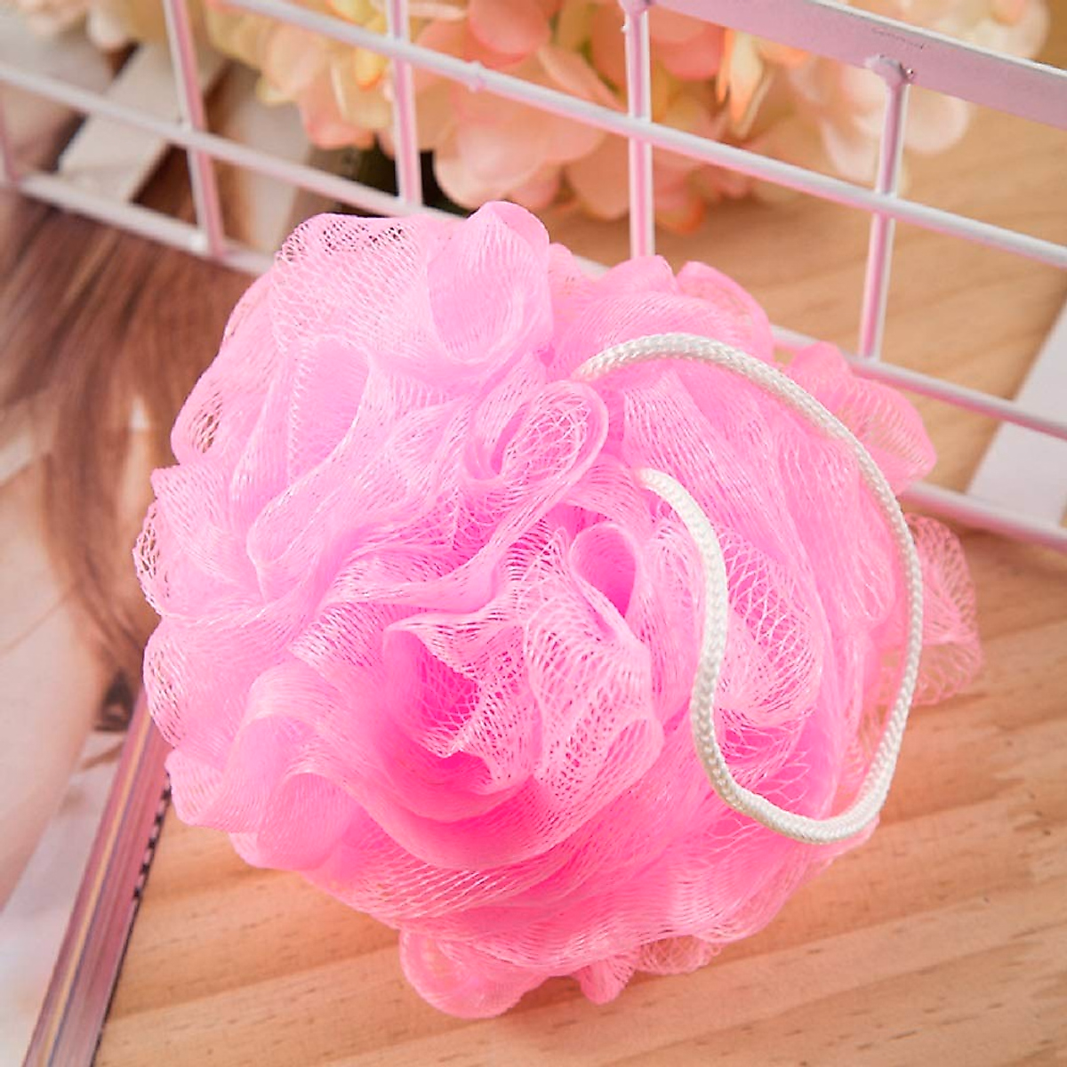 Kids Bath Sponges, Small Mesh Loofah Colorful Shower Sponges Exfoliating Travel Loofah Pack of 8