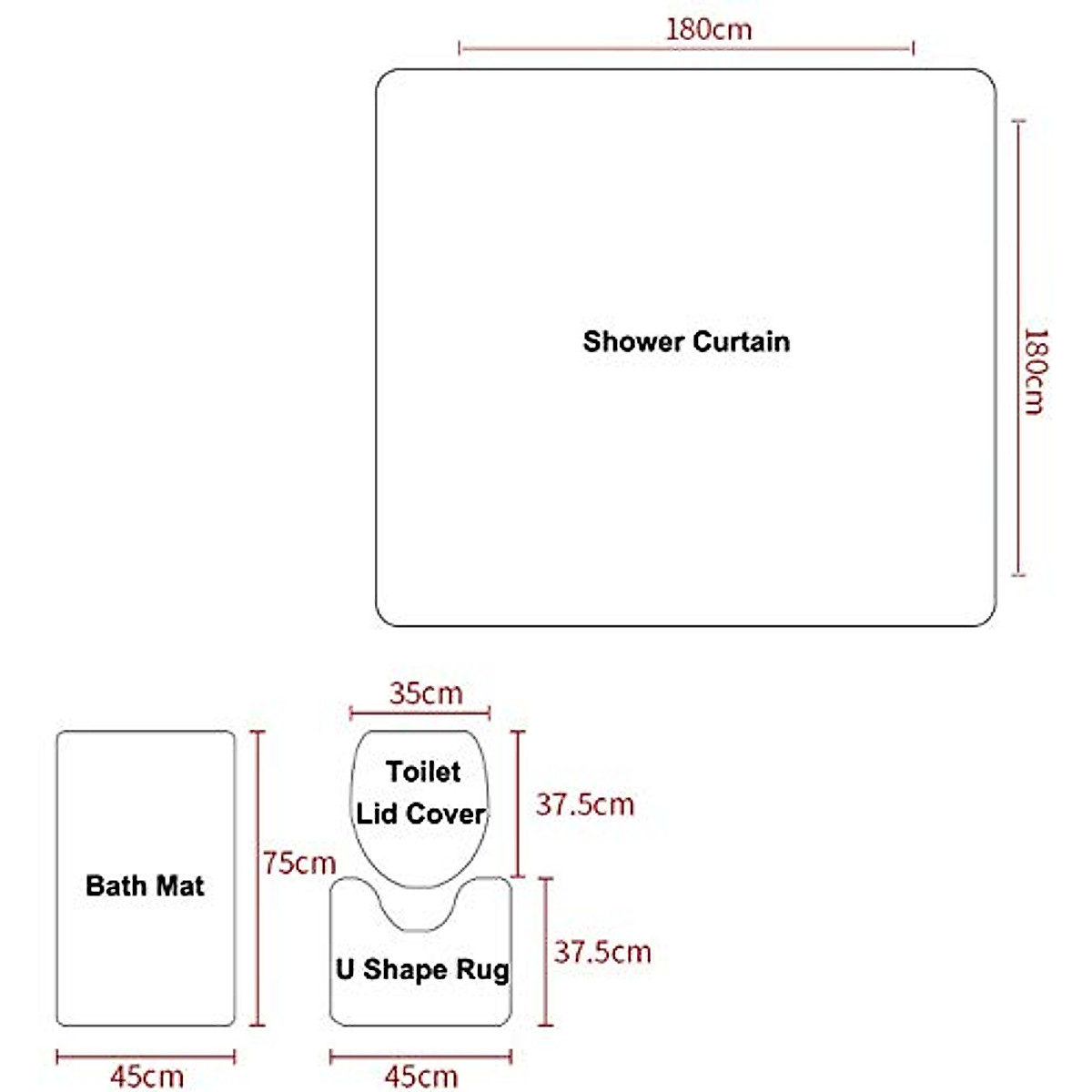 Apqdw Alphabet Shower Curtain Set for Bathroom, Alphabet Bathroom Sets with Shower Curtain and Rugs, Kids ABC Educational Learning Shower Curtain 72x72 Inches (Alphabet)