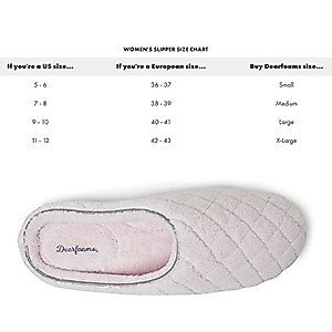 Dearfoams Women's Leslie Washable Memory Foam Terry Clog with Wide Widths Slipper, Fresh Pink, Medium