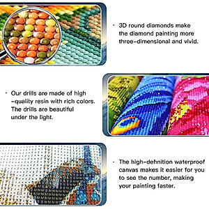 ZYNERY 3 Pack Wolf Diamond Painting Kit for Adults, Diamond Art with Accessories - Gem Art Full Drill for Home Wall Decor Birthday Gift