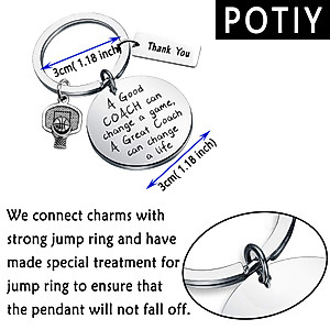 POTIY Coach Appreciation Gift Basketball Coach Keychain A Good Coach Can Change A Game Basketball Gift Thank You Gift for Basketball Coaches (Basketball Coach Keychain-2)