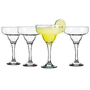 Glaver's Basic Set Of 4 10 oz. Margarita Glasses for Cocktails, Water, Wine, Juice, Dessert, and Everyday Use Crystal Clear Classic Glasses, Dishwasher safe