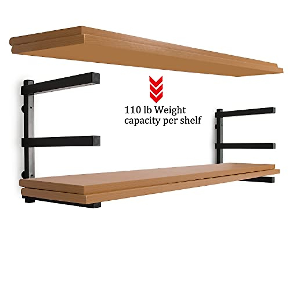 CLEAR STYLE Lumber Storage Rack and Wood Organizer Heavy Duty Metal Rack with 3-Level Wall Mount Levels up to 360LBS Perfect for Garage Storage 1 Pack