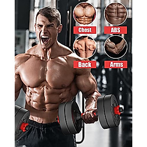 AJUMKER Dumbbells Barbell Set 22LBS 44LBS with Connecting Rod,Dumbbells Barbell Set,Adjustable Dumbbells Set,Adjustable Lifting Training Set for Men Women,Body Workout Home Gym Home Heavy Dumbbells (Type B-Amazon Fulfillment 20LBS)