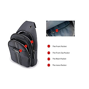 Yerchic Small Sling Backpack for Men Women, Lightweight One Strap Sling Bag Casual Daypack Crossbody Shoulder Bag for Walking Biking Travel Cycling, Black