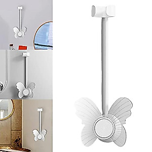 Menolana Wall Mount Hair Dryer Holder, Bathroom Bendable Rod Hairdryer Stand No, Butterfly White