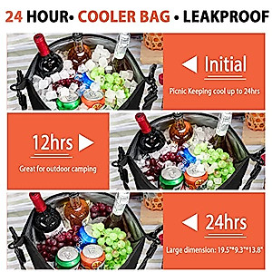 X XHCZY Portable Cooler Bag with Roll Top,Classic Collapsible Backpack Cooler,Insulated, 100% Waterproof, 24+ Hours Cooling for Camping,Boating,Fishing, Hiking, Picnic and Beach(Black)