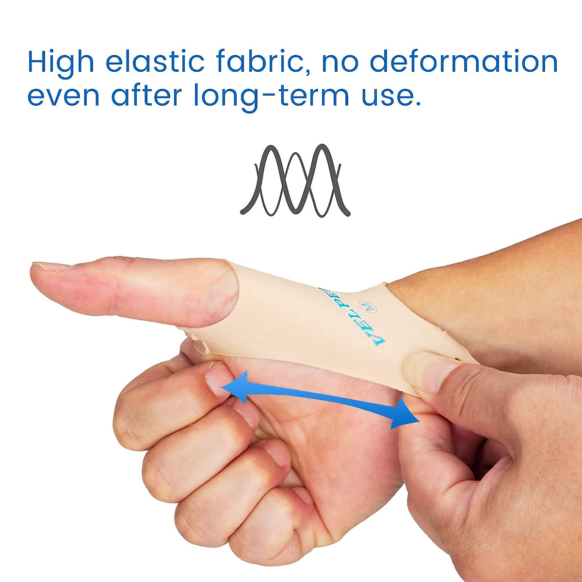 Velpeau Elastic Thumb Support Brace Layer (2 PCS) - Soft Thumb Compression Sleeve Protector for Relieving Pain, Arthritis, Joint Pain, Tendonitis, Sprains, Sports (Medium)