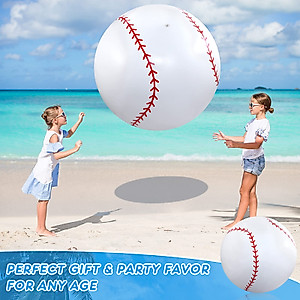 27 Inch Inflatable Balls Large Inflatable Baseball Giant Beach Balls Sports Balls for Pool Summer Outdoor Activity Games Birthday Party Decorations (2 Pcs)