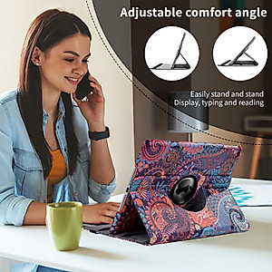 iPad Case Fit 2018/2017 iPad 9.7 6th/5th Generation - 360 Degree Rotating iPad Air Case Cover with Auto Wake/Sleep Compatible with Apple iPad 9.7 Inch 2018/2017 (National Wind)