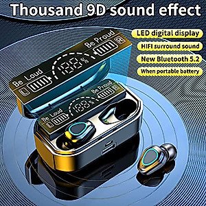 Wireless Bluetooth Headset, Low Latency, Active Noise Reduction, with LED Display Charging Case, 2000mah Large Capacity Charging Box, Can Charge The Phone, for Sport, Gaming