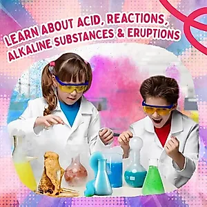 Playz KABOOM! Explosive Eruptions & Foam Bombs - 18+ Fun & Safe STEM Experiments Chemistry Set & Science Kits for Kids Age 8-12. Make Magic Foam, Volcano Eruption, & Glow In The Dark Chemical Reaction