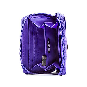Big Skinny Women's Lynx Zippered Slim Wallet, Holds Up to 30 Cards, Purple