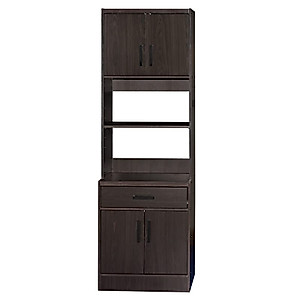 Better Home Products Shelby Tall Wooden Kitchen Pantry in Tobacco