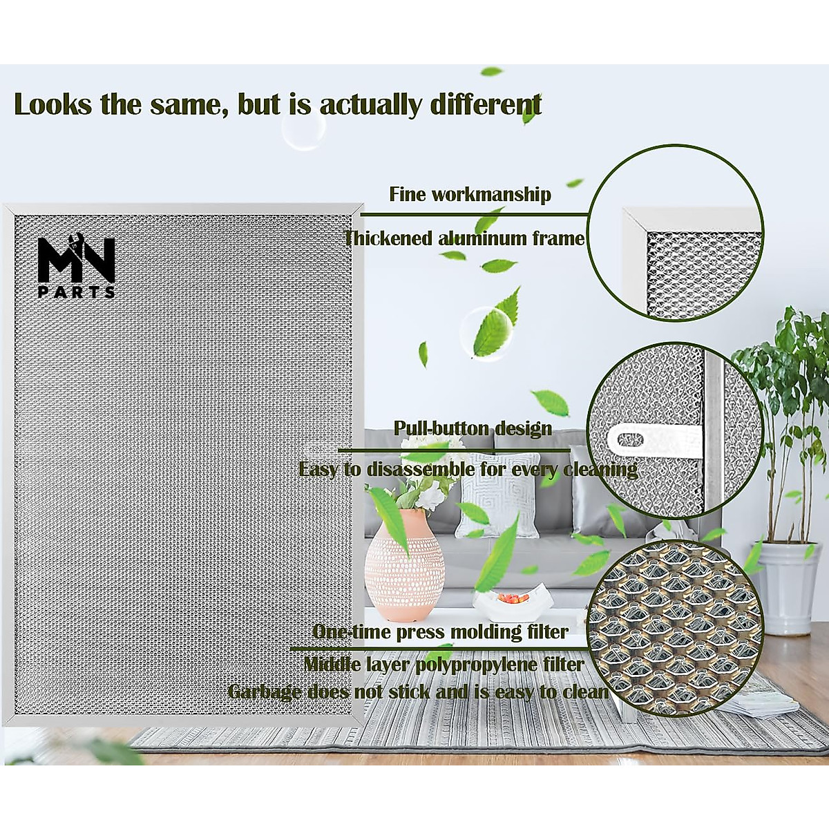 MNPARTS 203368 F50F F300E Air Filter Replacement for Honey in Well Cleaner 16'' x 12.5'' Air Pre Filter Replaces F300E1019 F300A1625 F50F1073(2 Packs）