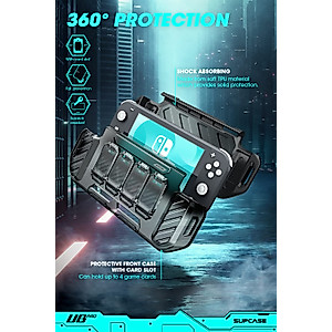 SUPCASE for Nintendo Switch Lite 2019 Case with Front Cover (Unicorn Beetle Forma), [Military-Grade Protection] [5 Game Card Storage Slots] Slim Protective Cover Accessories for Switch LiteFrost,Black