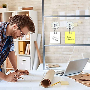 16 Pieces Suction Cup Clips Plastic Round Suction Cup Clamp Holder Suction Cups with Clips Heavy Duty for Hanging Home Office Accessories