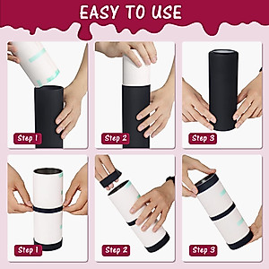 Mocaru Sublimation Blanks Tumblers Silicone Bands Kit for 20 oz Skinny Straight Cups Mugs Shrink Wrap with Heat Resistant Gloves Silicone Sleeve for Tumbler Heat Press Machine or Oven