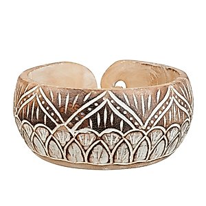 Eximious India Wooden Yarn Bowl Knitting Bowl Large Crochet Yarn Holder Handmade Crocheting Accessories and Supplies Organizer 7 x 3 YB2301