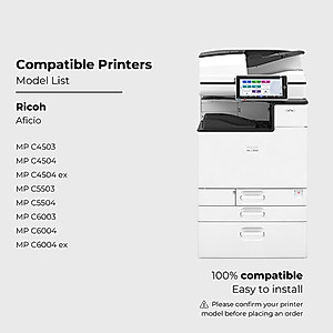 Do it Wiser Compatible Toner Cartridge Replacement for Ricoh MP C6003 MP C4503 MP C5503 MP C6004 MP C4504 MP C5504 Printer - 841849 841851 841852 841850 (4 Pack)